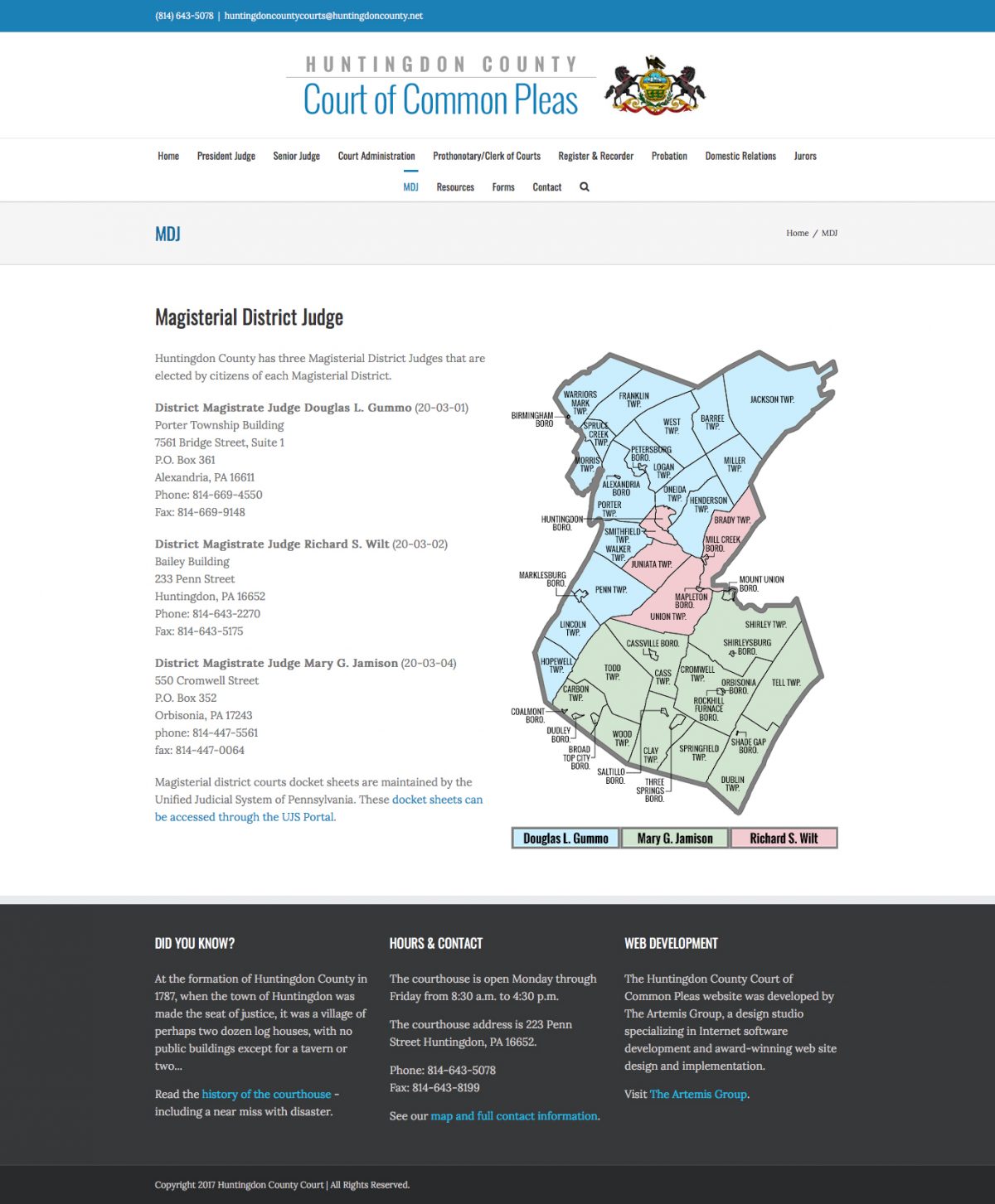Huntingdon County Court of Common Pleas – The Artemis Group